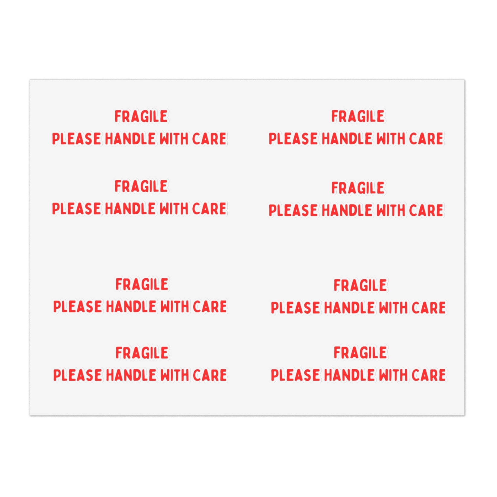 Fragile Sticker Sheets (8 stickers per 11x8.5 sheet) – Gem & Drape