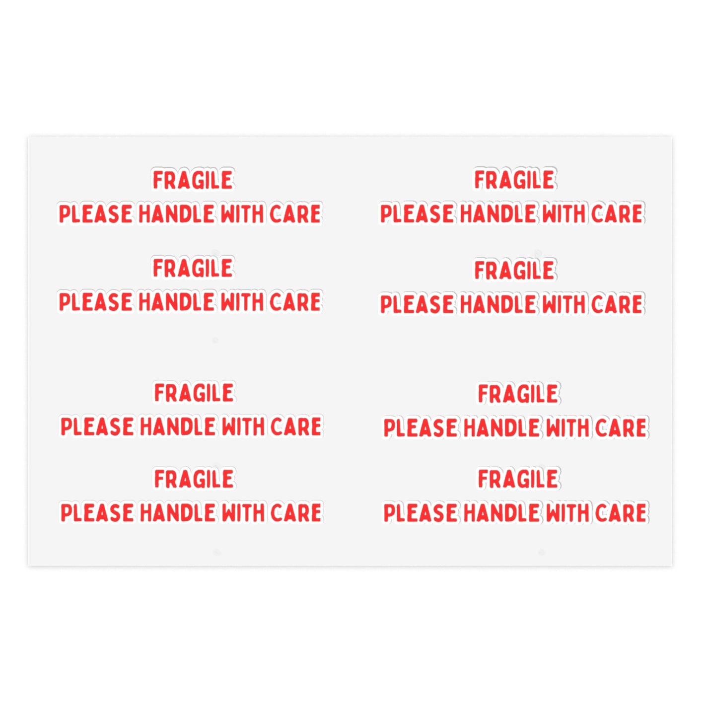 Fragile Sticker Sheets (8 stickers per 11x8.5 sheet) – Gem & Drape