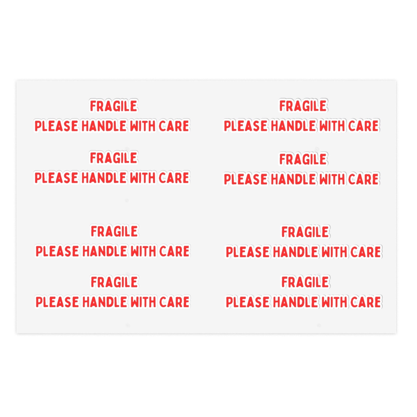 Fragile Sticker Sheets (8 stickers per 11x8.5 sheet) – Gem & Drape