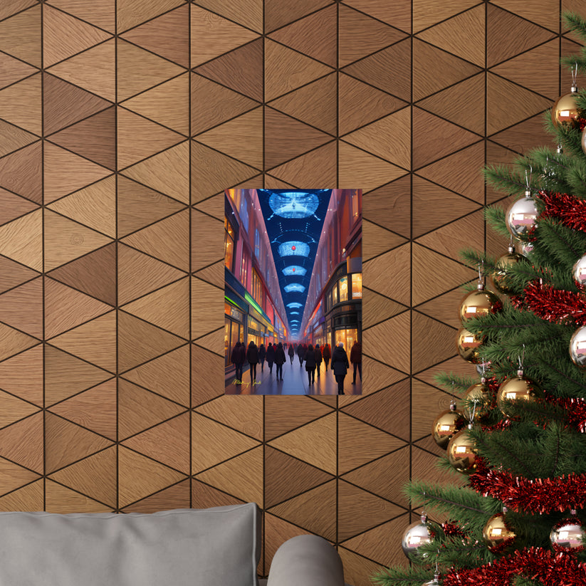 High Street Shoppers Futuristic Matte Vertical Posters – Gem & Drape